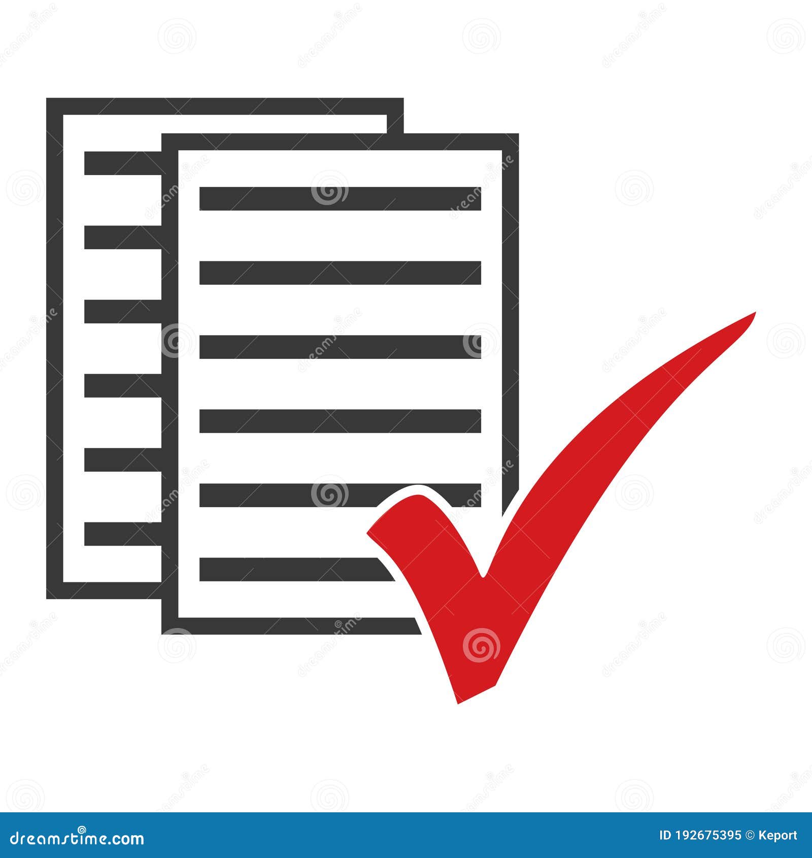 Confirmed Documents - Paper Icon with Red Tick Symbol Stock ...