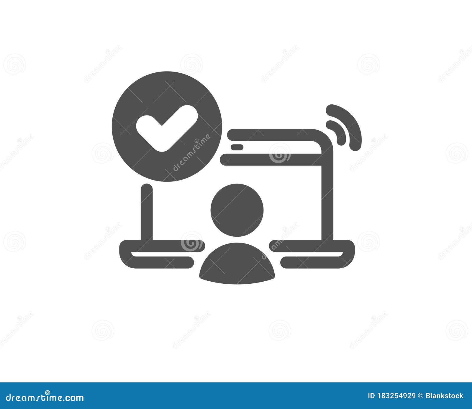 Confirmed Online Access Icon. Approved Notebook Sign. Vector Stock ...