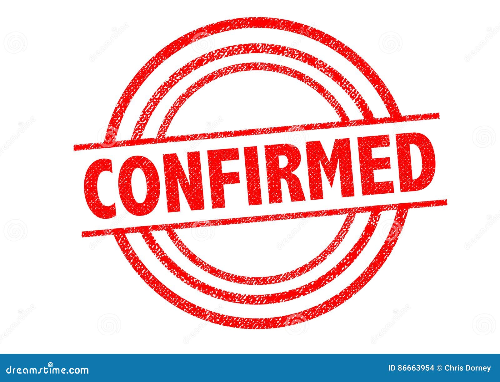 Confirmed Red Rubber Stamp Isolated On White. Cartoon Vector ...