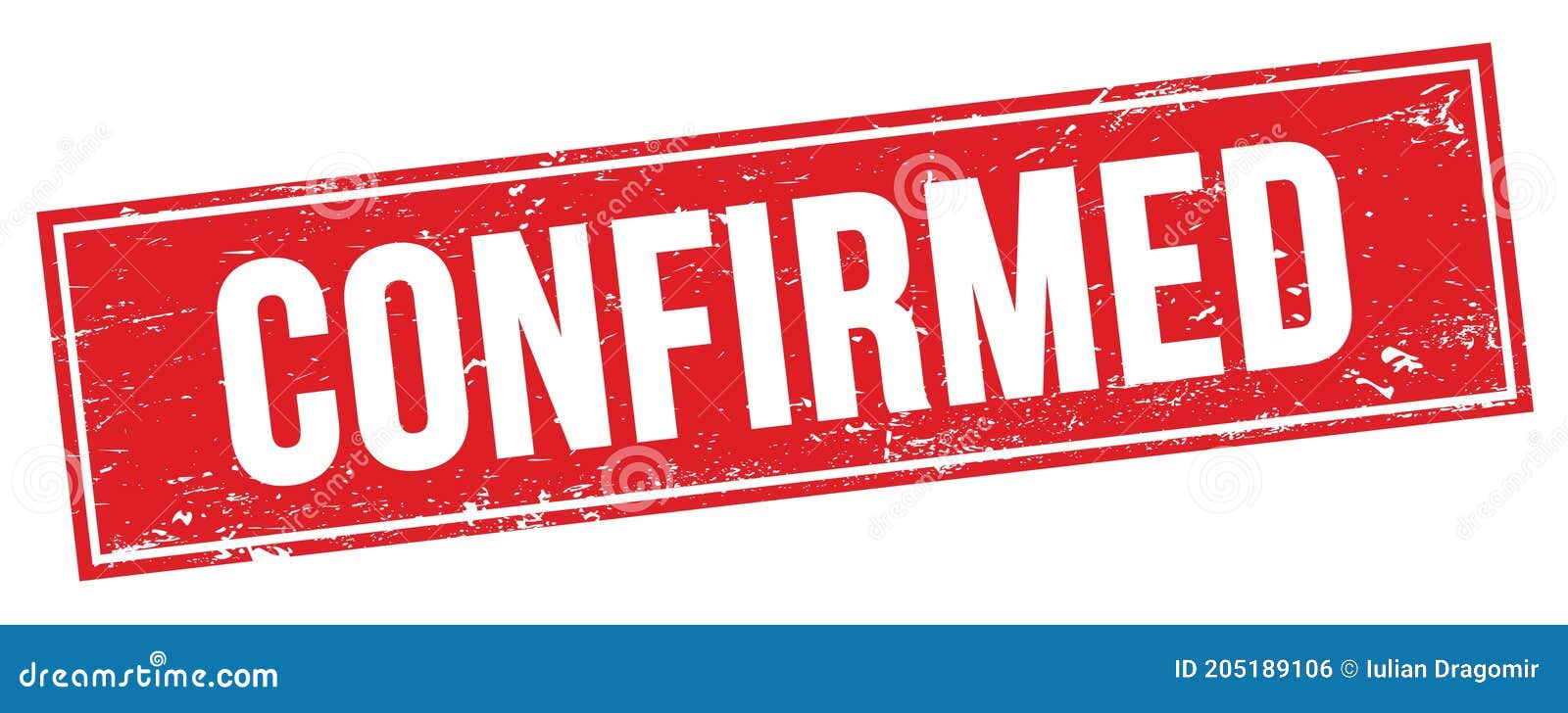 CONFIRMED Text on Red Grungy Rectangle Stamp Stock Illustration ...