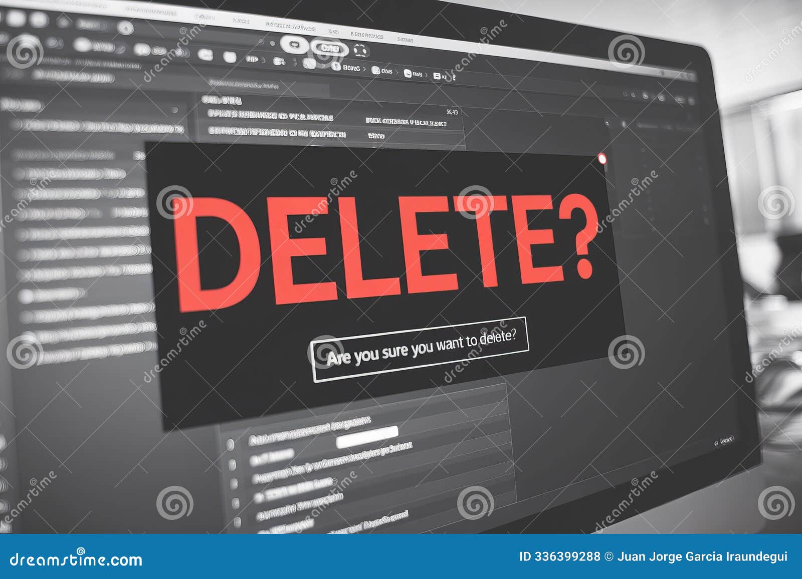 Confirming Screen Content Deletion Stock Photo - Image of confirmation ...