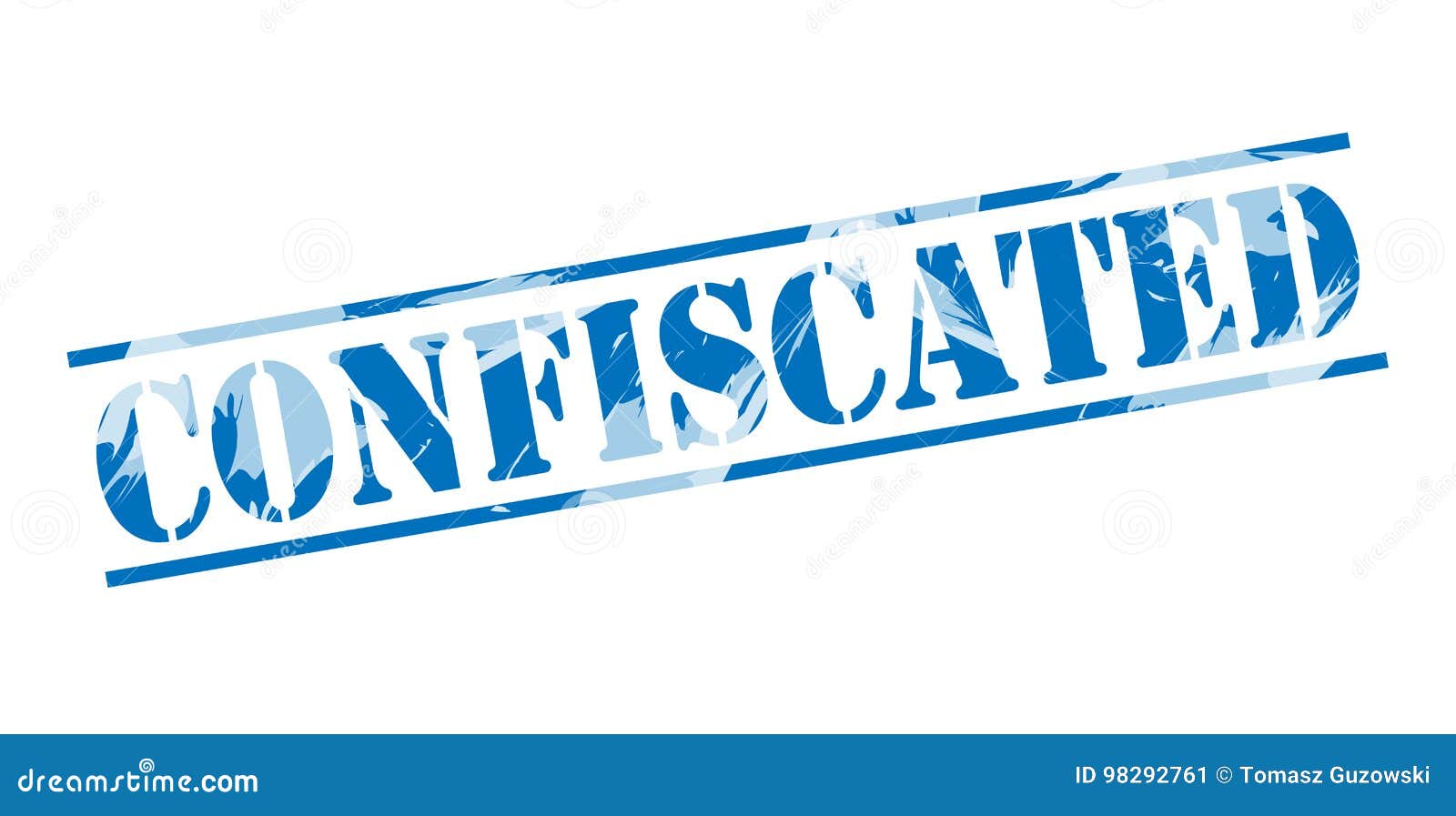 Confiscated blue stamp stock illustration. Illustration of label - 98292761
