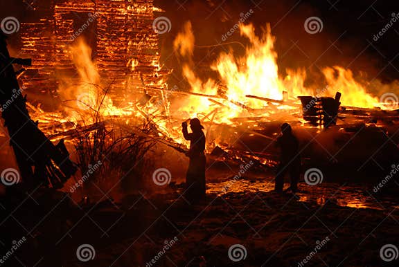 Conflagration / Burning/ Firefighters /fire, People on Fire Stock Image ...