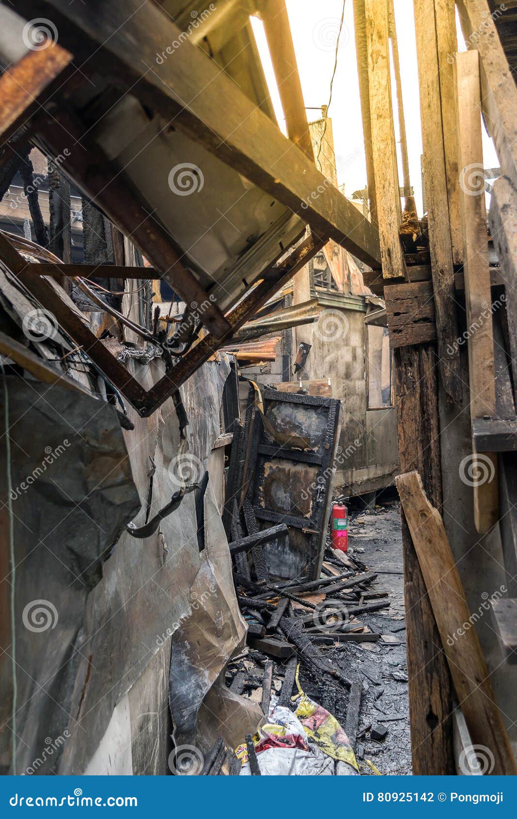 Conflagration fire damaged stock photo. Image of safety - 80925142