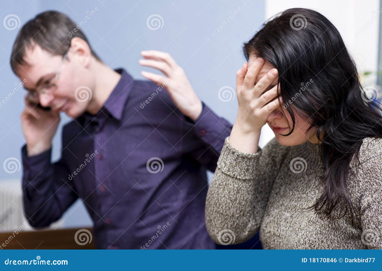 Conflict stock photo. Image of pair, phone, caucasian - 18170846
