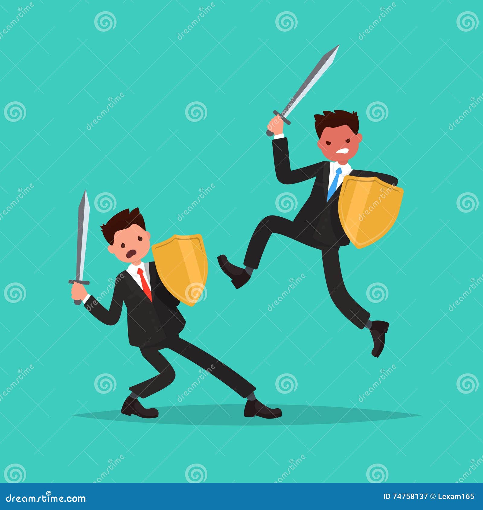 Conflict. Battle of Two Employees Stock Illustration - Illustration of ...