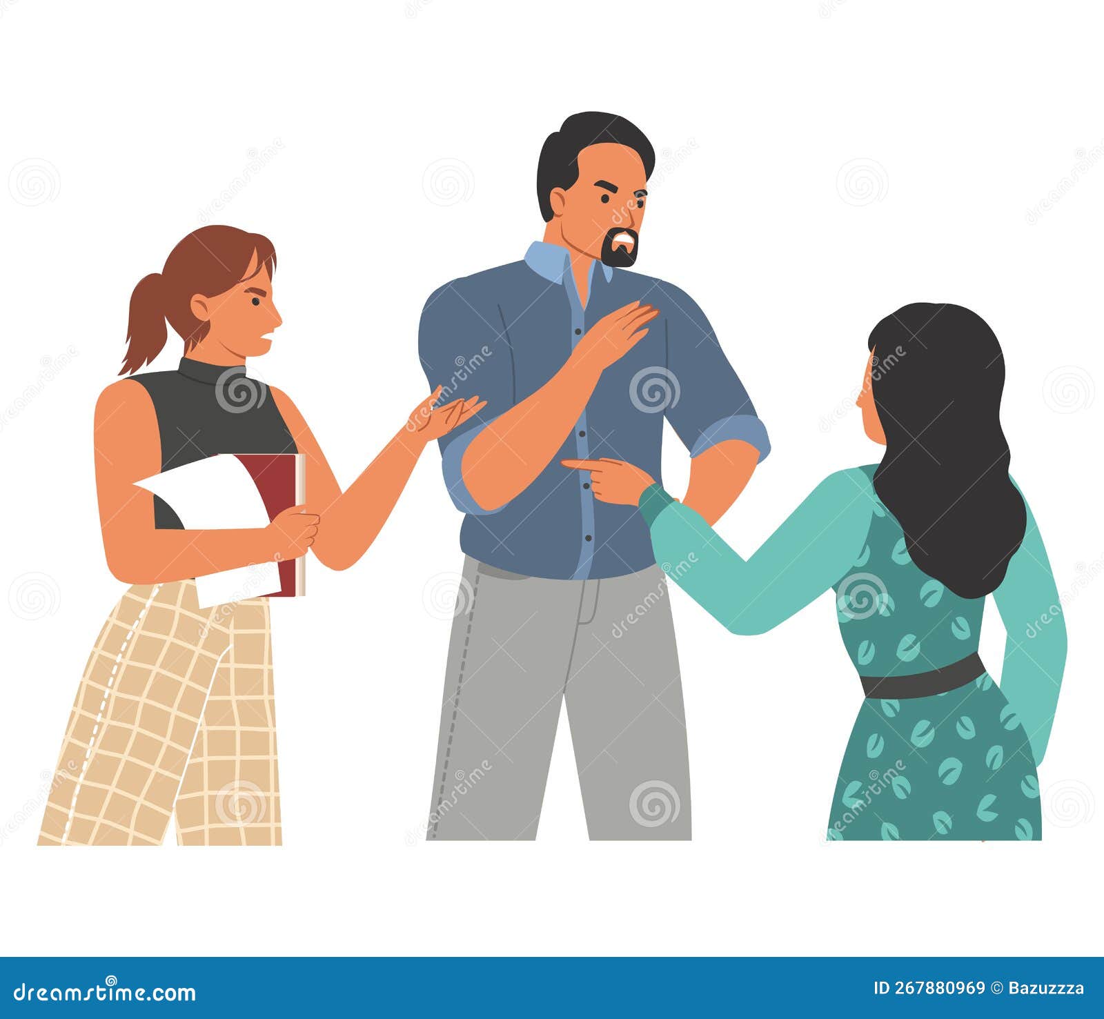 Conflict between Colleagues at Work Flat Vector Stock Vector ...