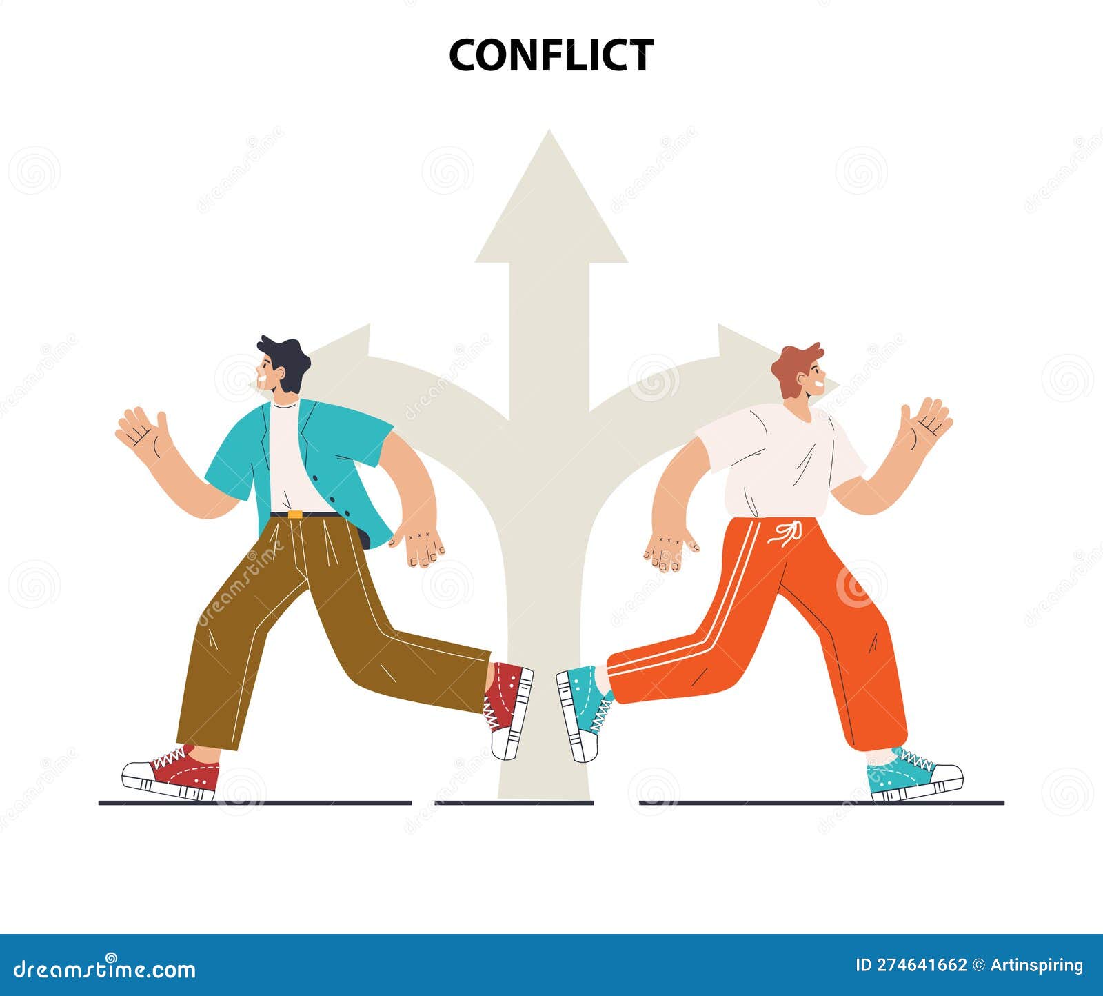 Conflict Concept. Controversy or Disagreement between People Stock ...