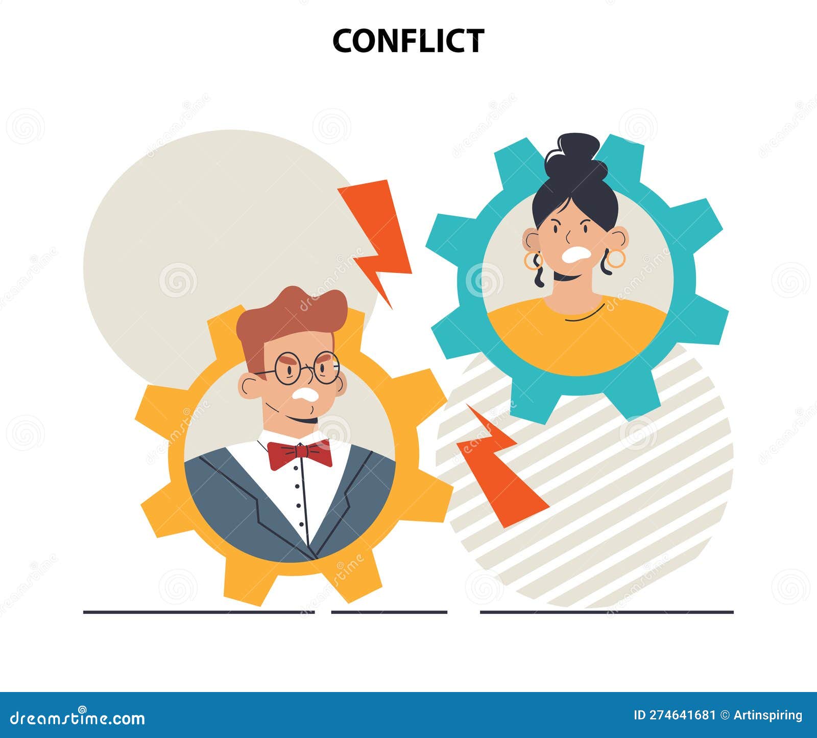 Conflict Concept. Controversy or Disagreement between People Stock ...