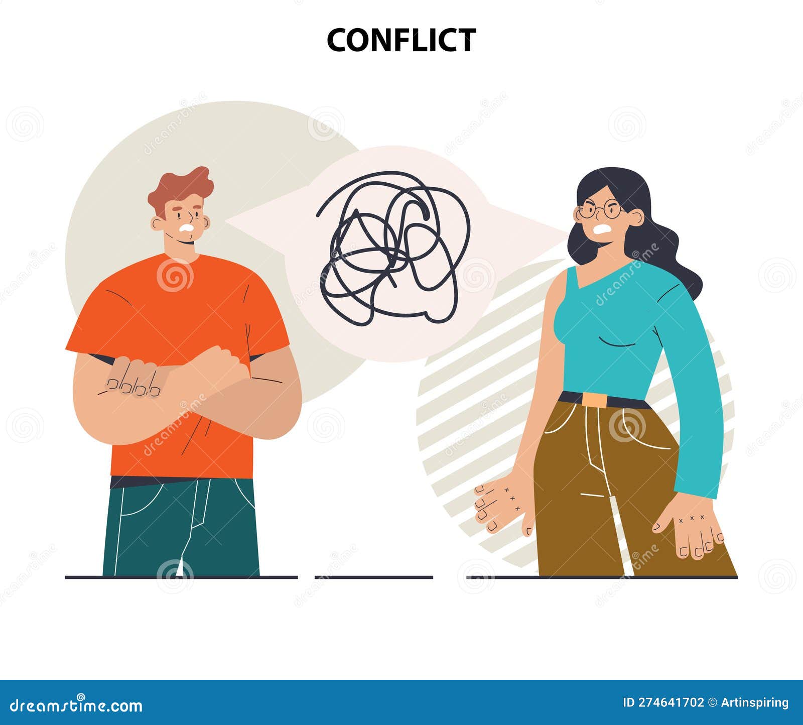 Conflict Concept. Controversy or Disagreement between People Stock ...