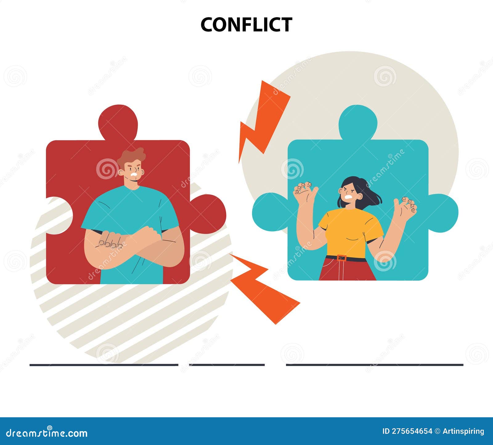 Conflict Concept. Controversy or Disagreement between People Stock ...