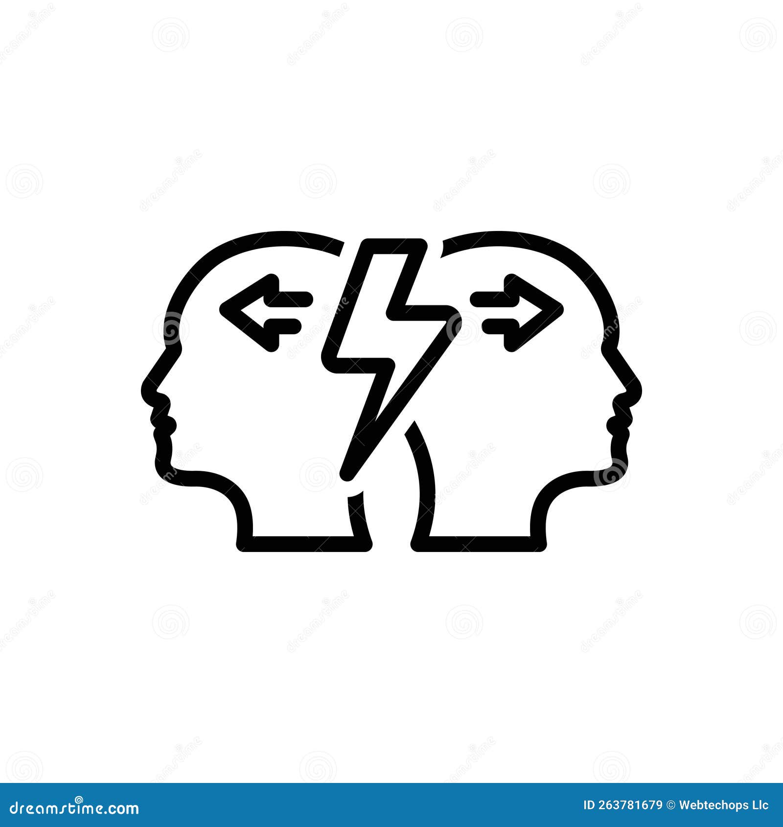 Black Line Icon for Conflict, Feud and Dispute Stock Vector ...