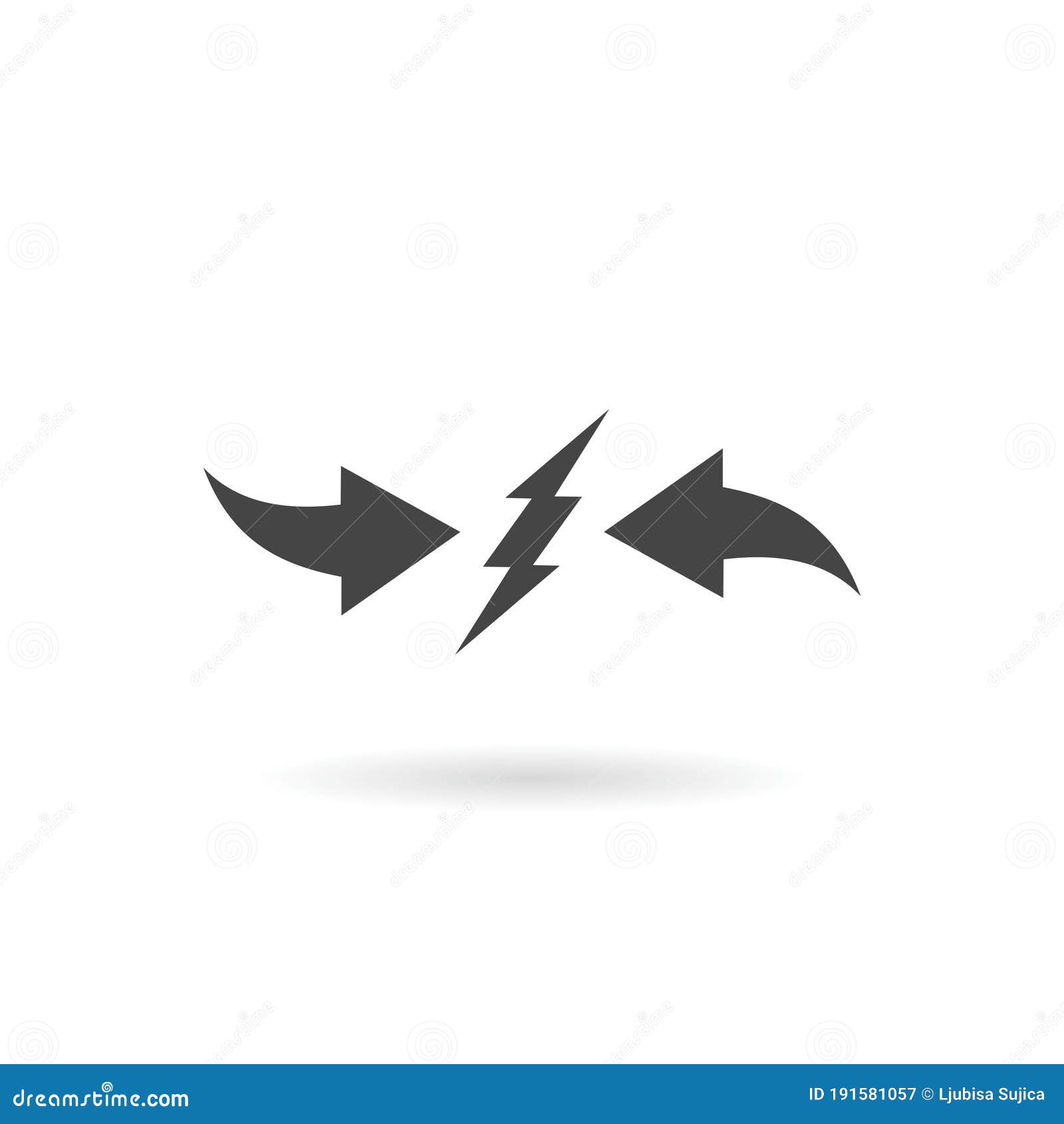 Conflict icon with shadow stock vector. Illustration of editable ...