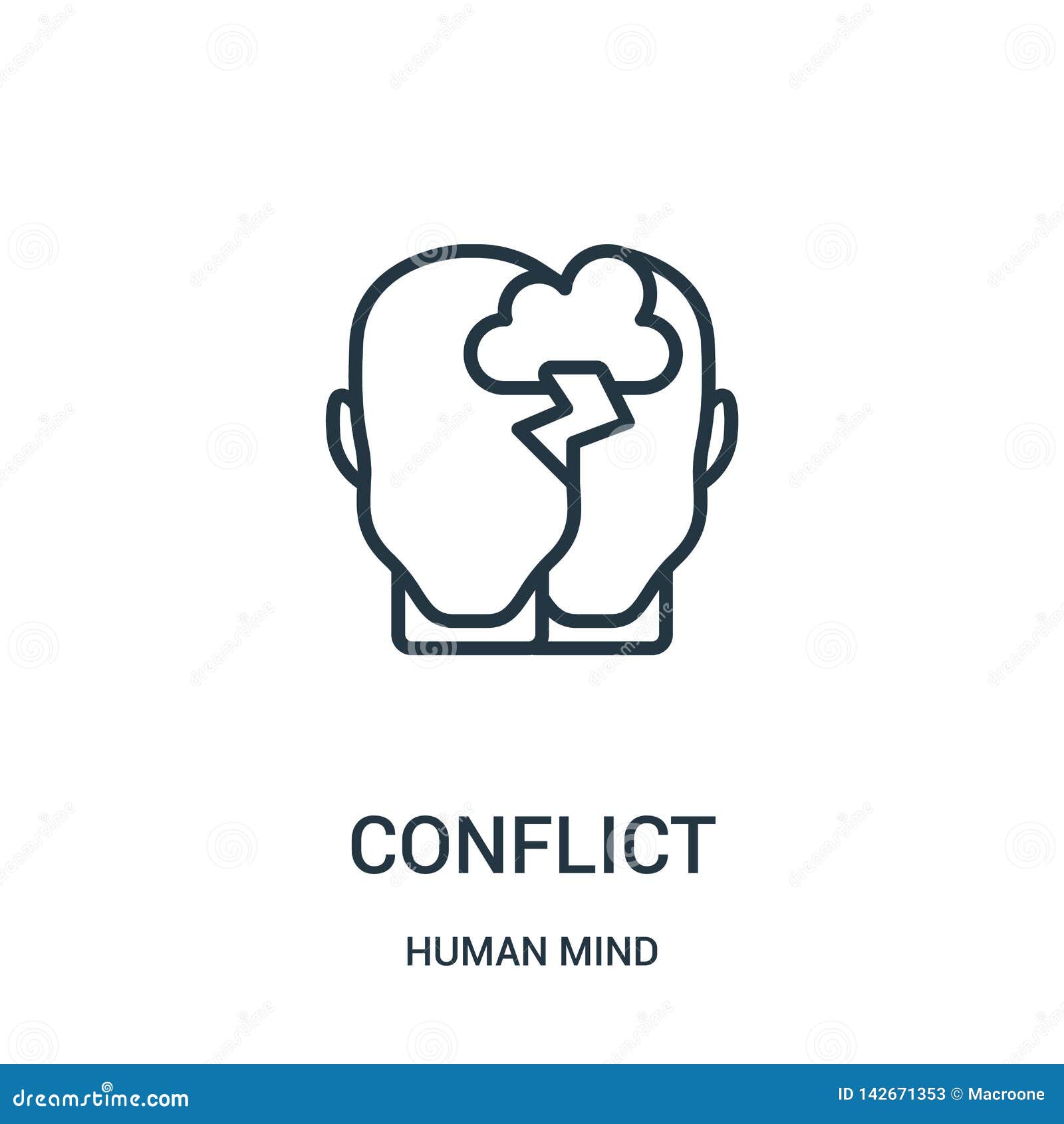 Conflict Line Icon Concept. Conflict Vector Linear Illustration, Symbol ...