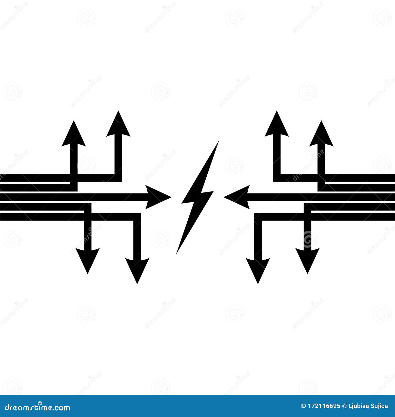 Conflict Interest Arrows Illustration. Relationship Solution. Business ...