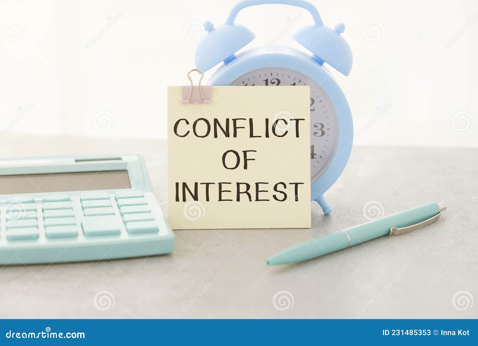 Interest on Notebook with Pen,alarm Clock on White Background Stock ...