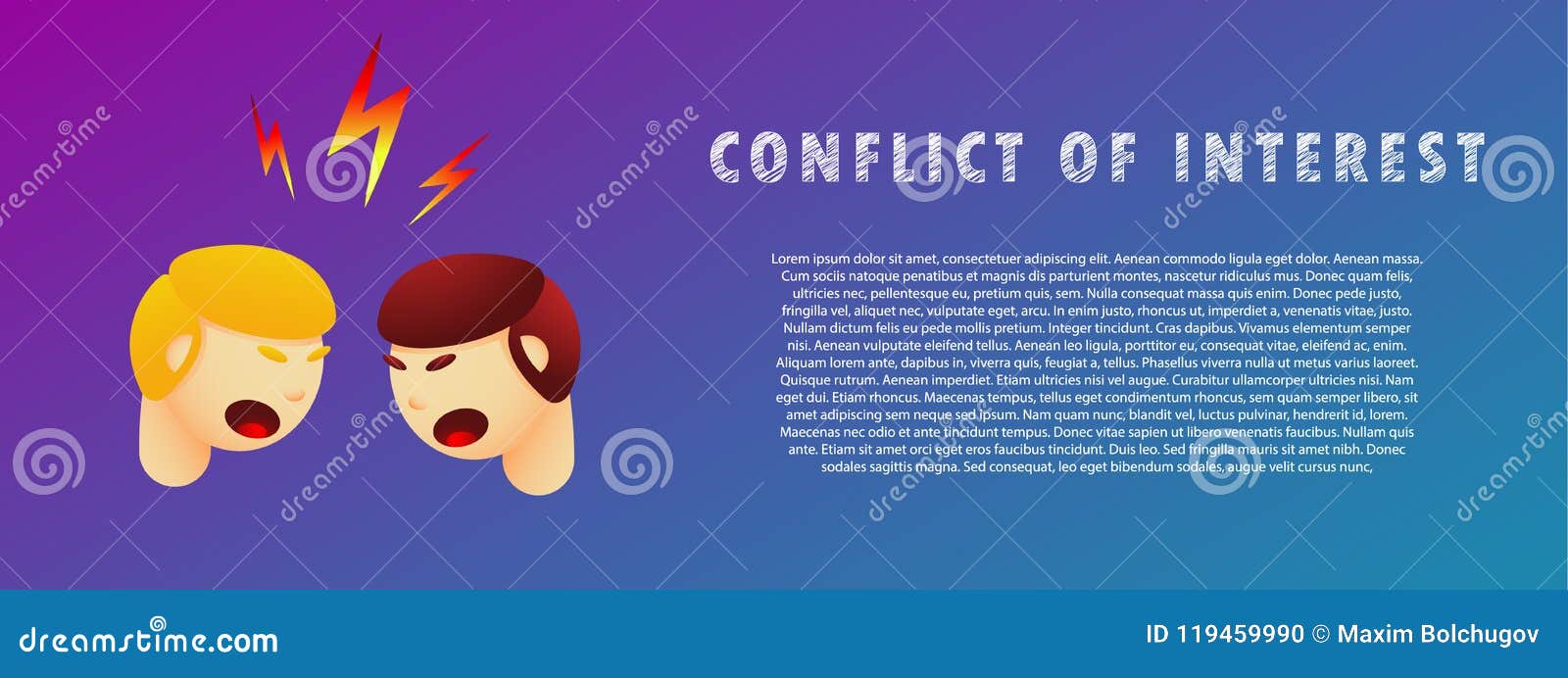 Conflict of Interest. Vector Illustration. Flat. Gradient. Banner Stock ...