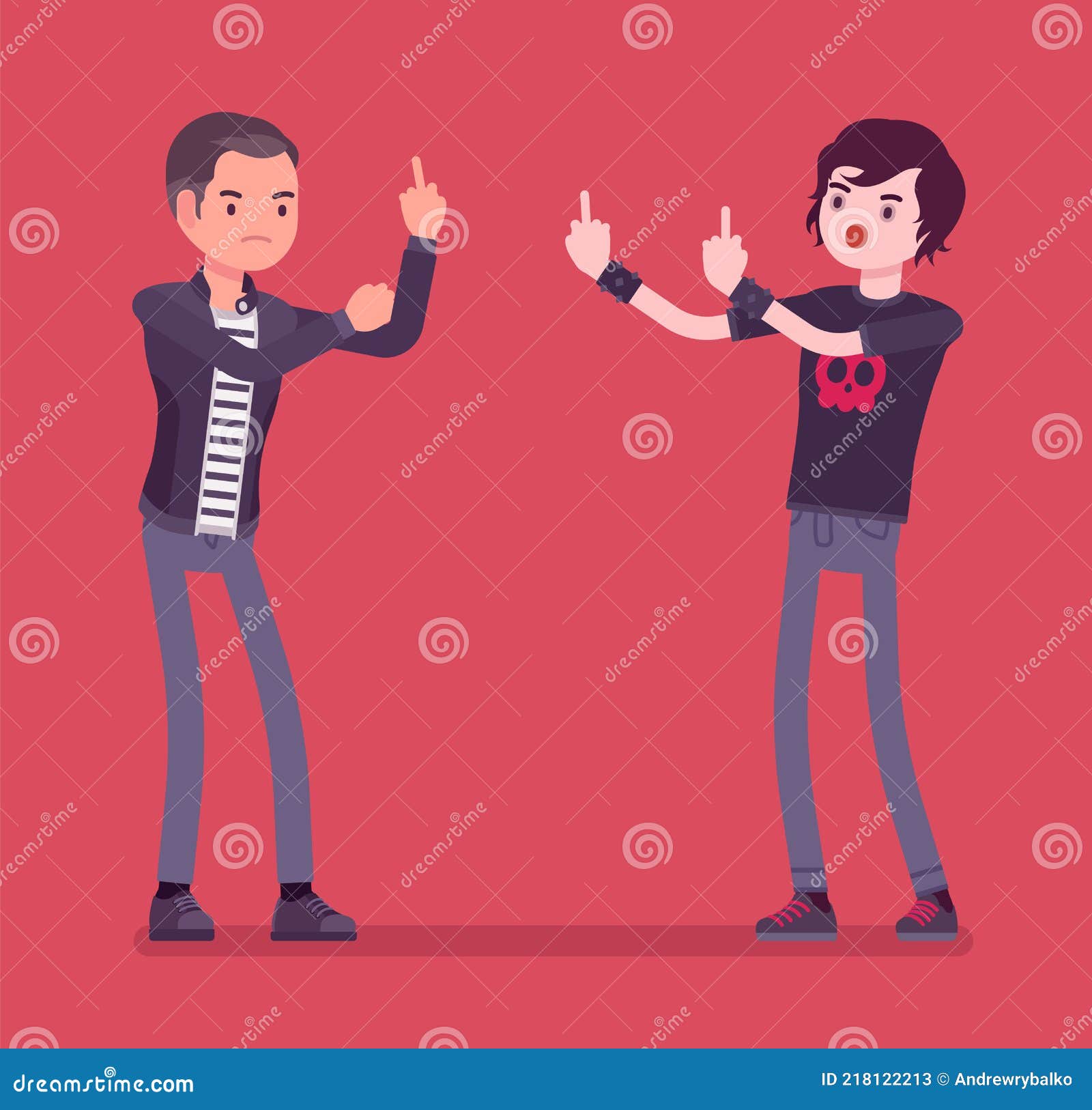 Aggressive Argument Between Two Men. One Is Good And The Other Is Evil ...