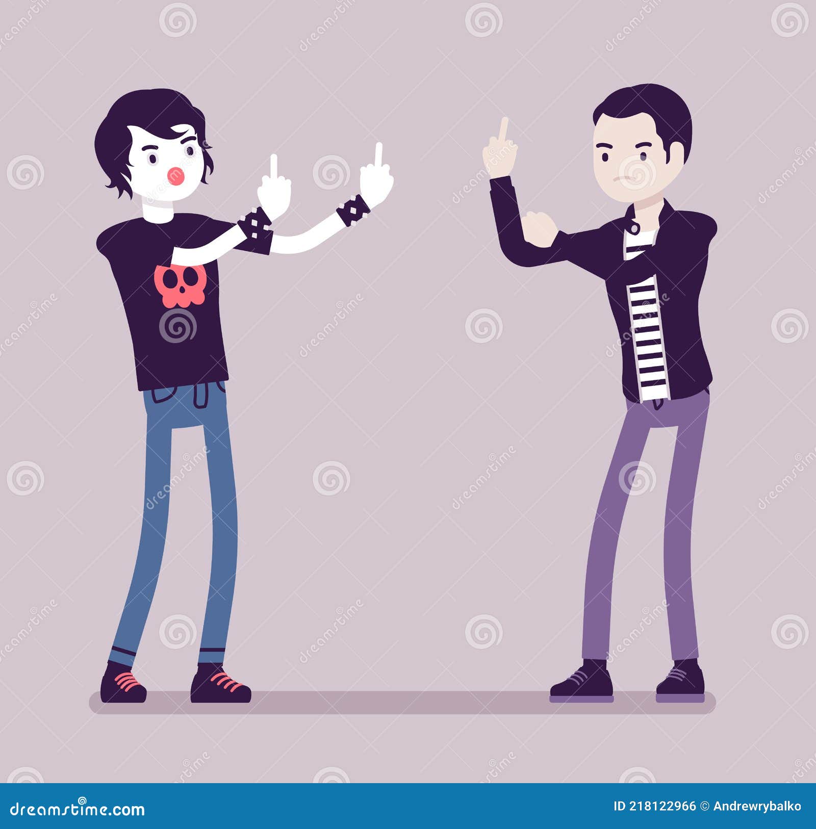 Aggressive Argument Between Two Men. One Is Good And The Other Is Evil ...