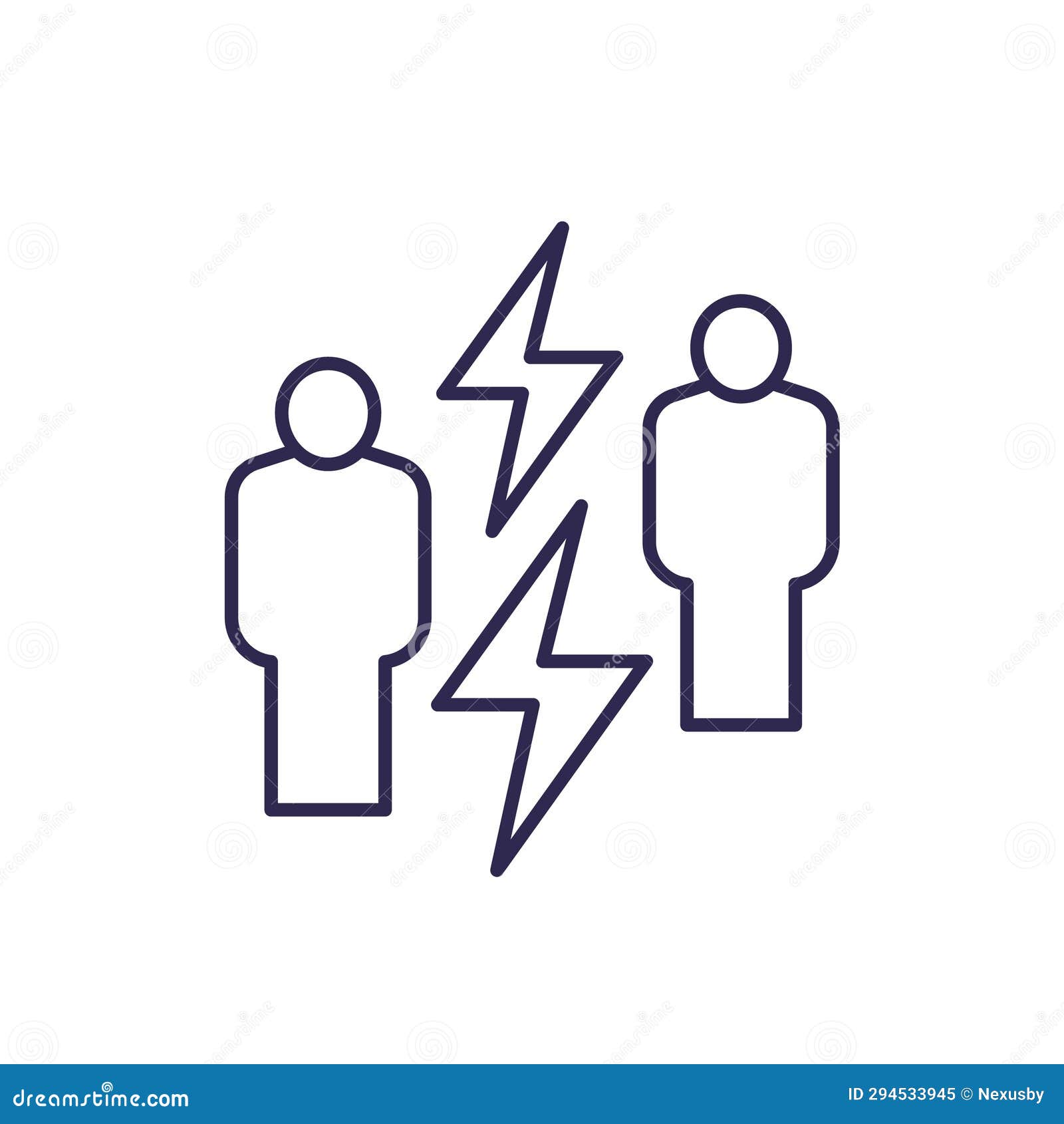 Conflict Line Icon Concept. Conflict Vector Linear Illustration, Symbol ...