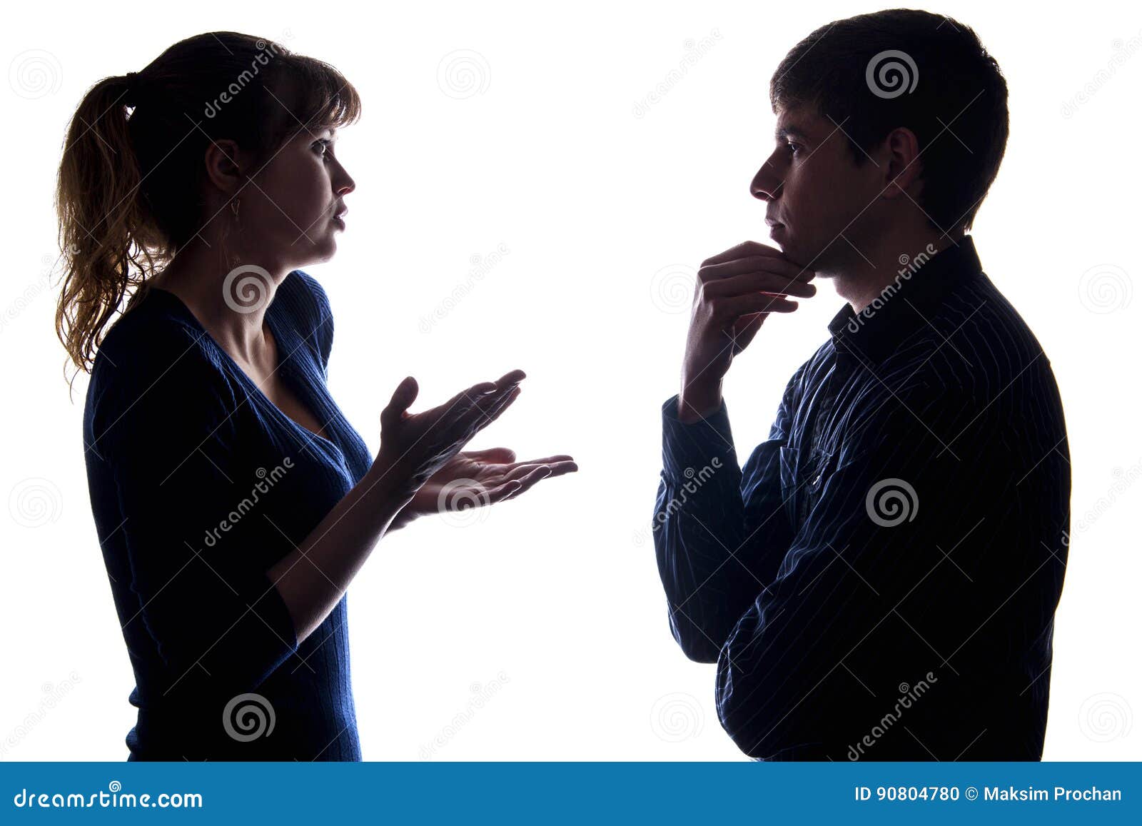 Conflict of Male and Female Discussing a Problem Stock Photo - Image of ...
