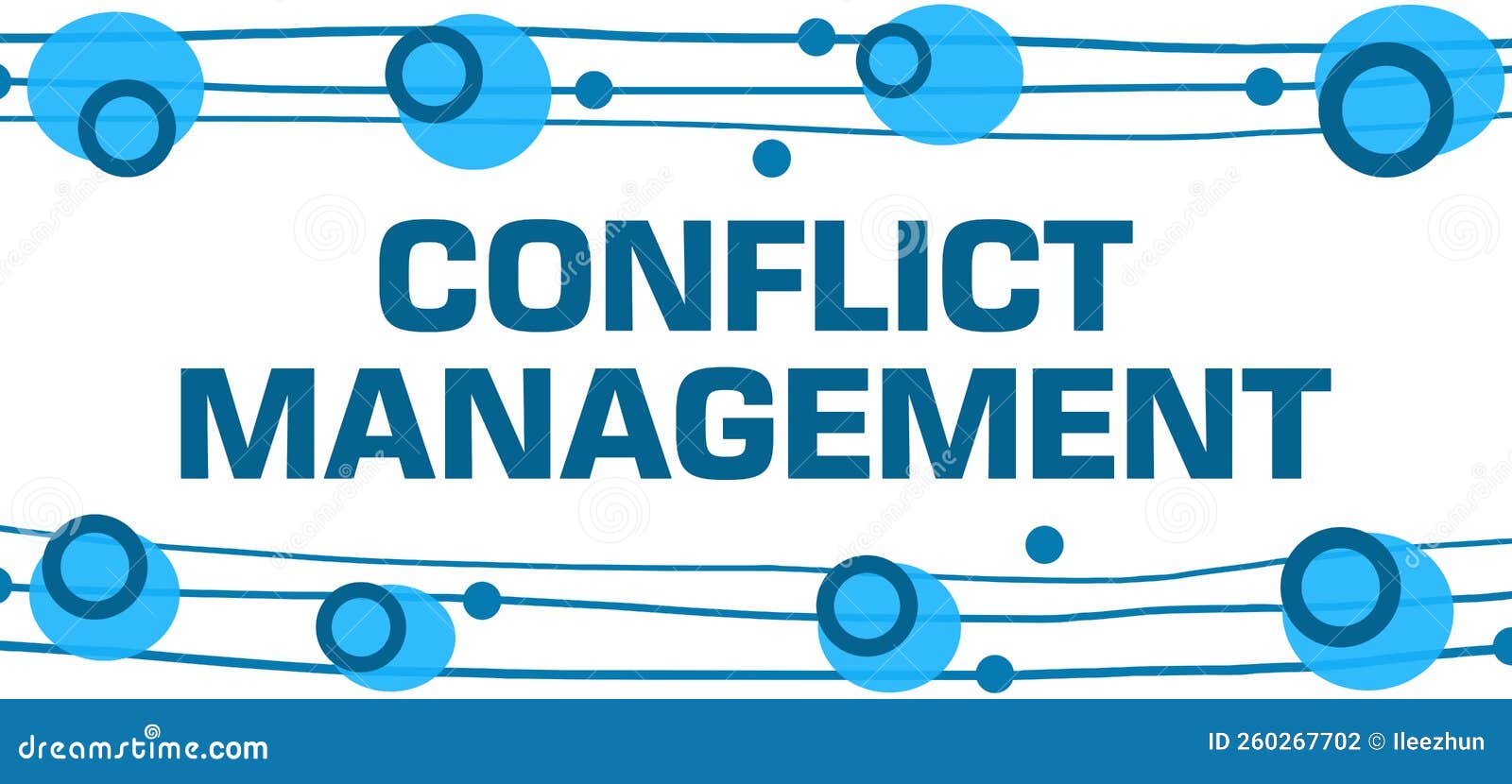 Conflict Management Blue Lines Borders Top Bottom Stock Illustration ...