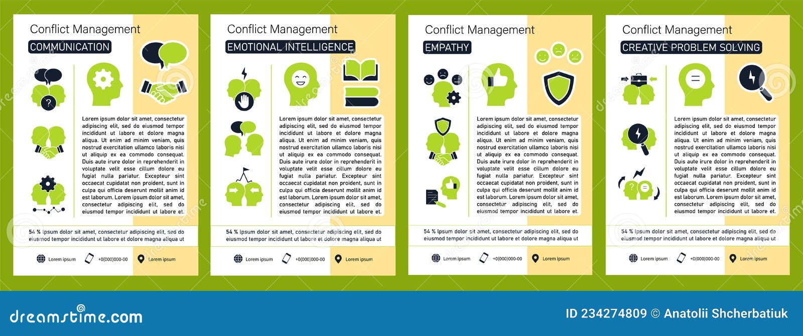 Conflict Management Brochures Stock Vector - Illustration of colleague ...