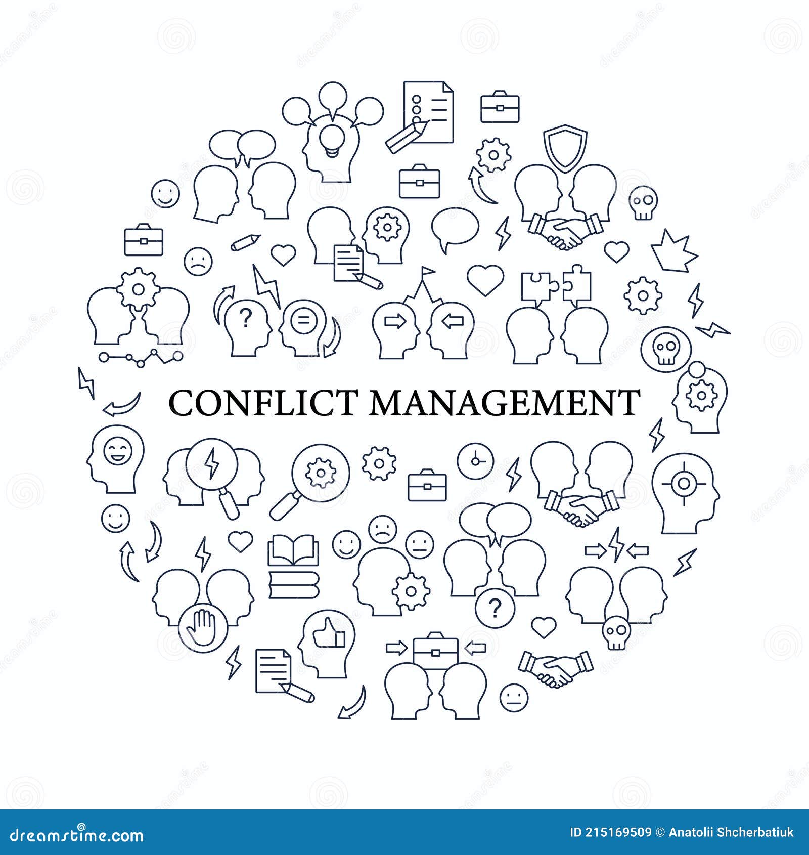 Conflict Management Circle Poster Stock Vector - Illustration of ...
