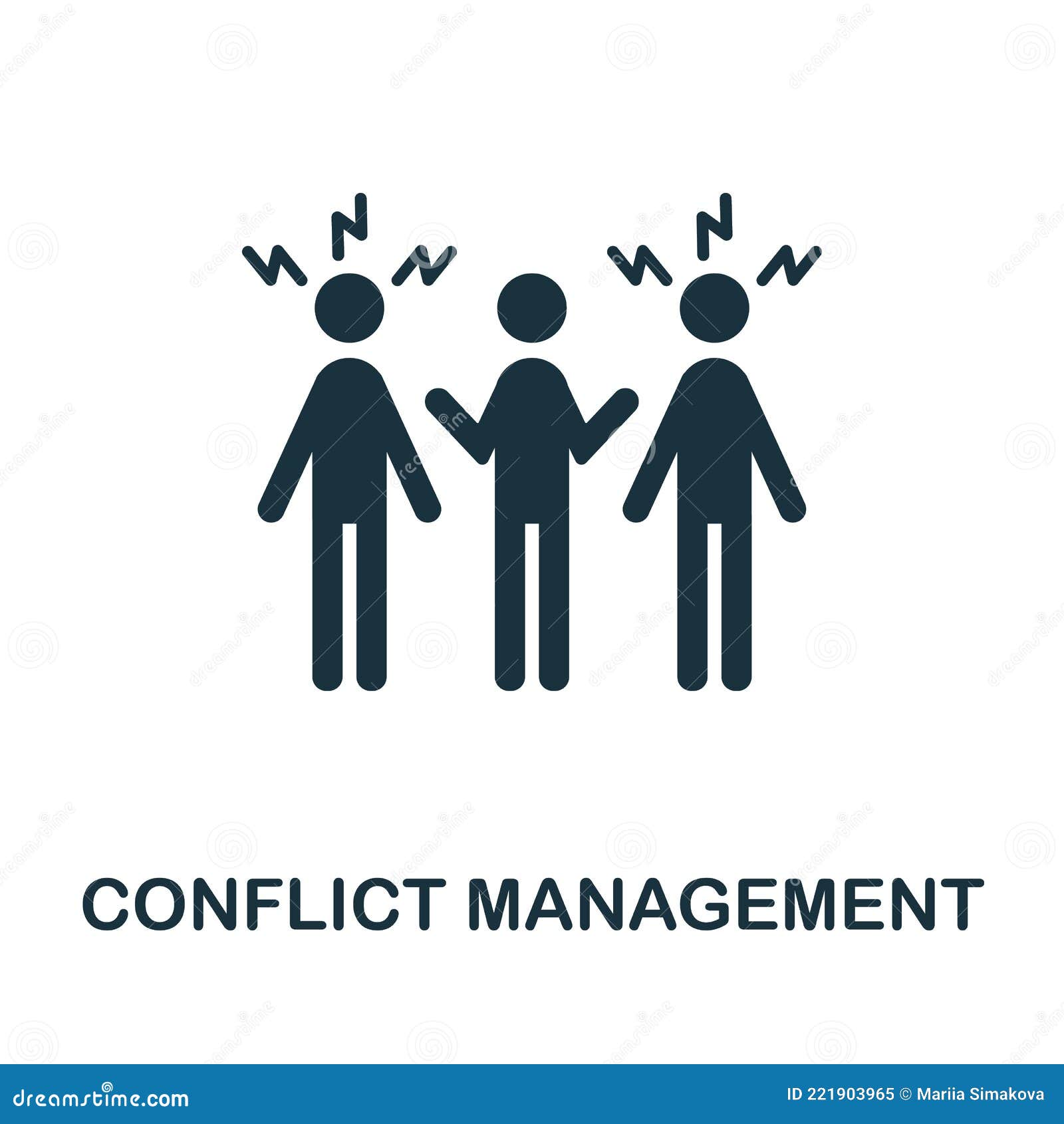 Conflict Management Icon. Monochrome Simple Element from Soft Skill ...
