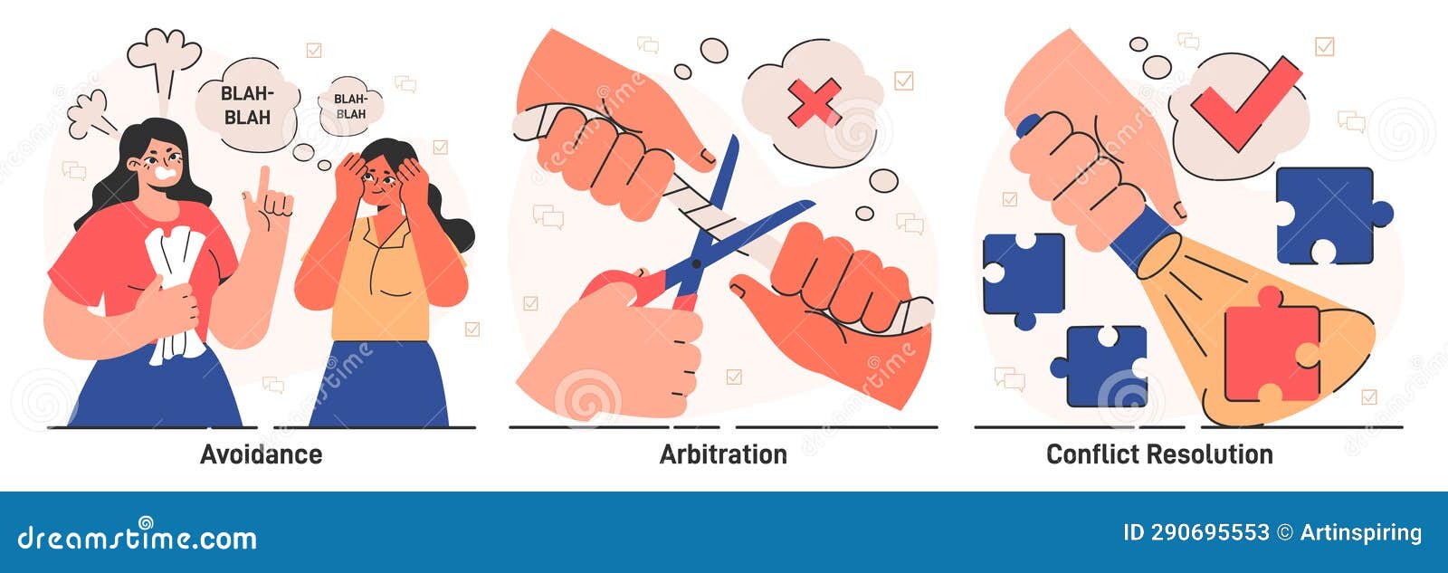 Conflict Management Set. Character with Conflict Resolution Skill Stock ...