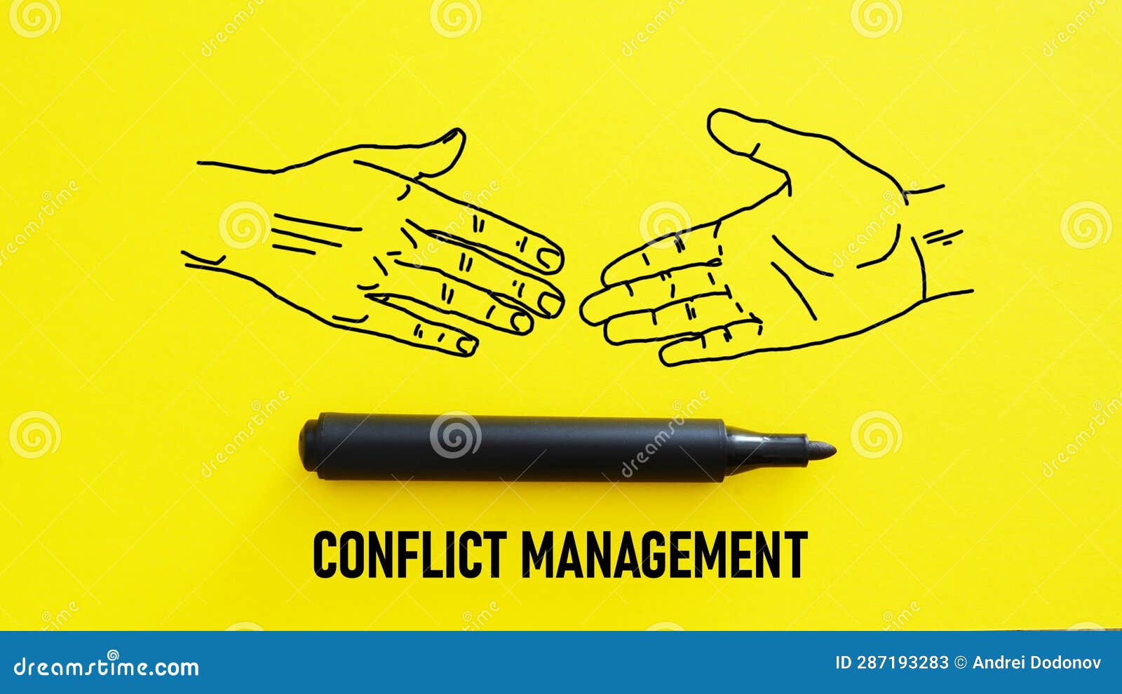 Conflict Management is Shown Using the Text and Picture of Handshake ...