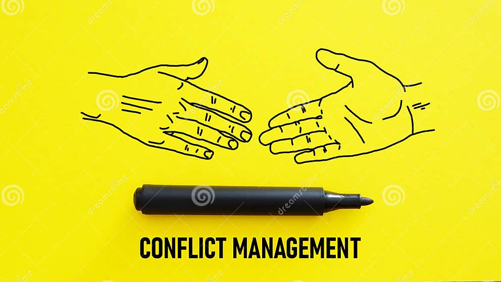 Conflict Management is Shown Using the Text and Picture of Handshake ...