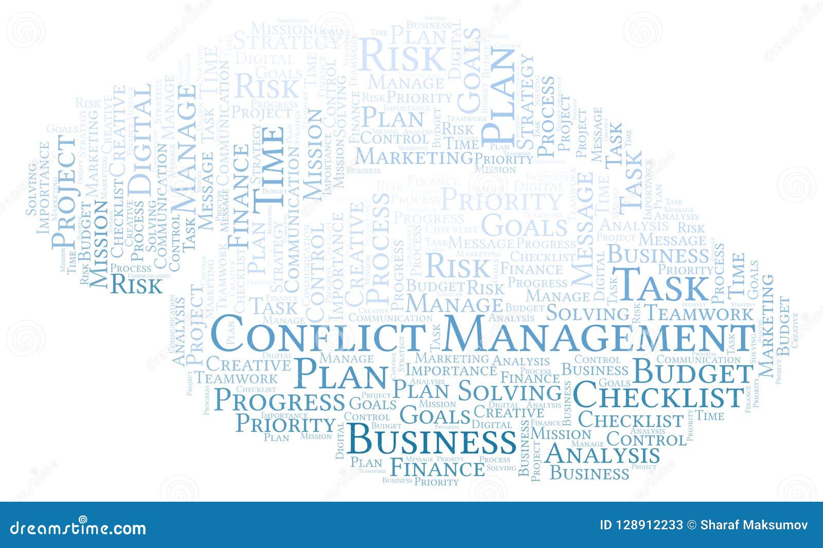 Conflict Management Word Cloud, Made with Text only. Stock Illustration ...