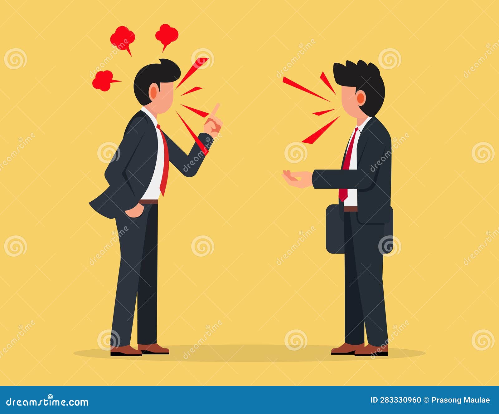 Employees Arguing And Yelling At Each Other In Office, Conflict Between ...