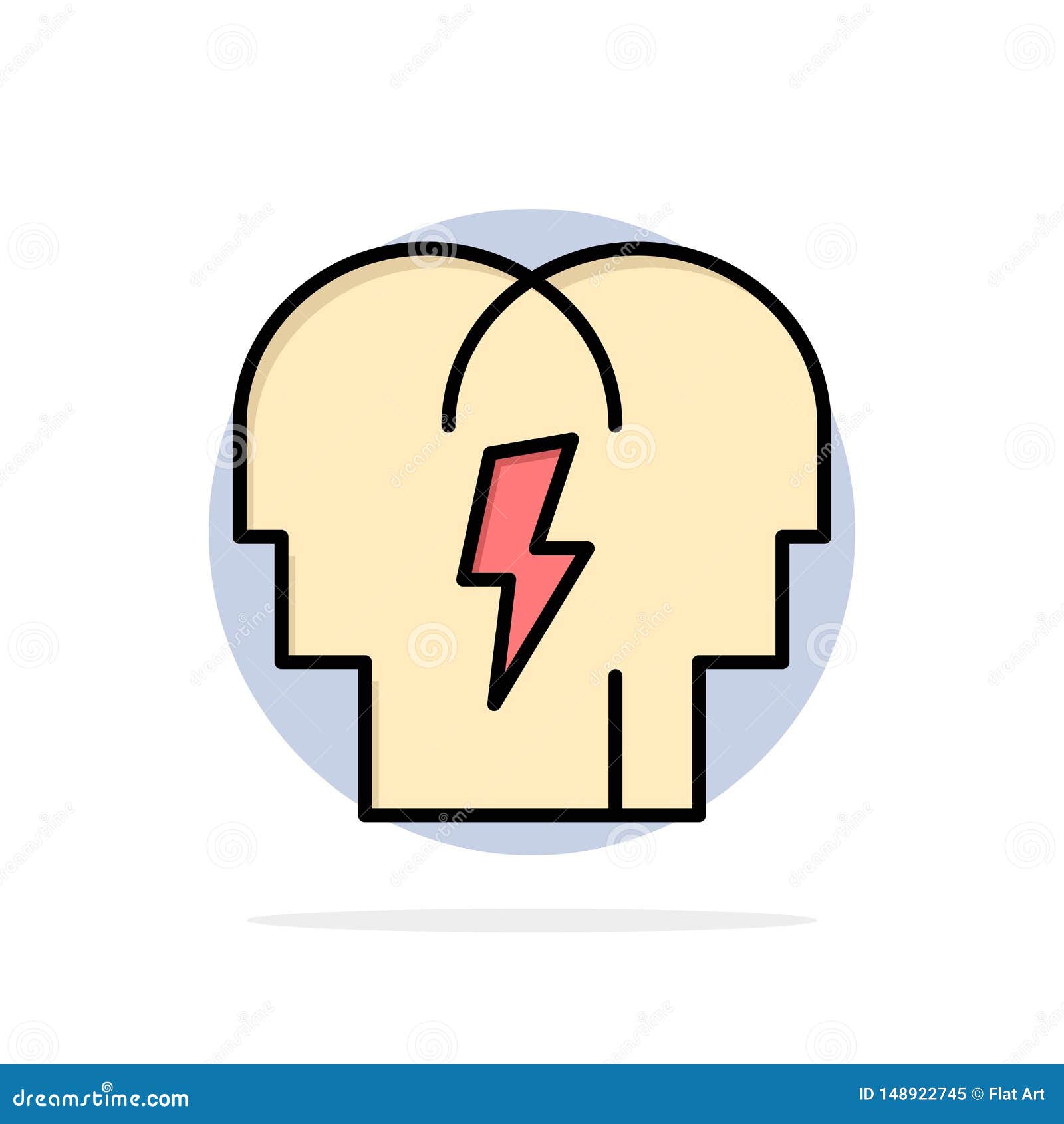 Conflict, in, People, Mind Abstract Circle Background Flat Color Icon ...