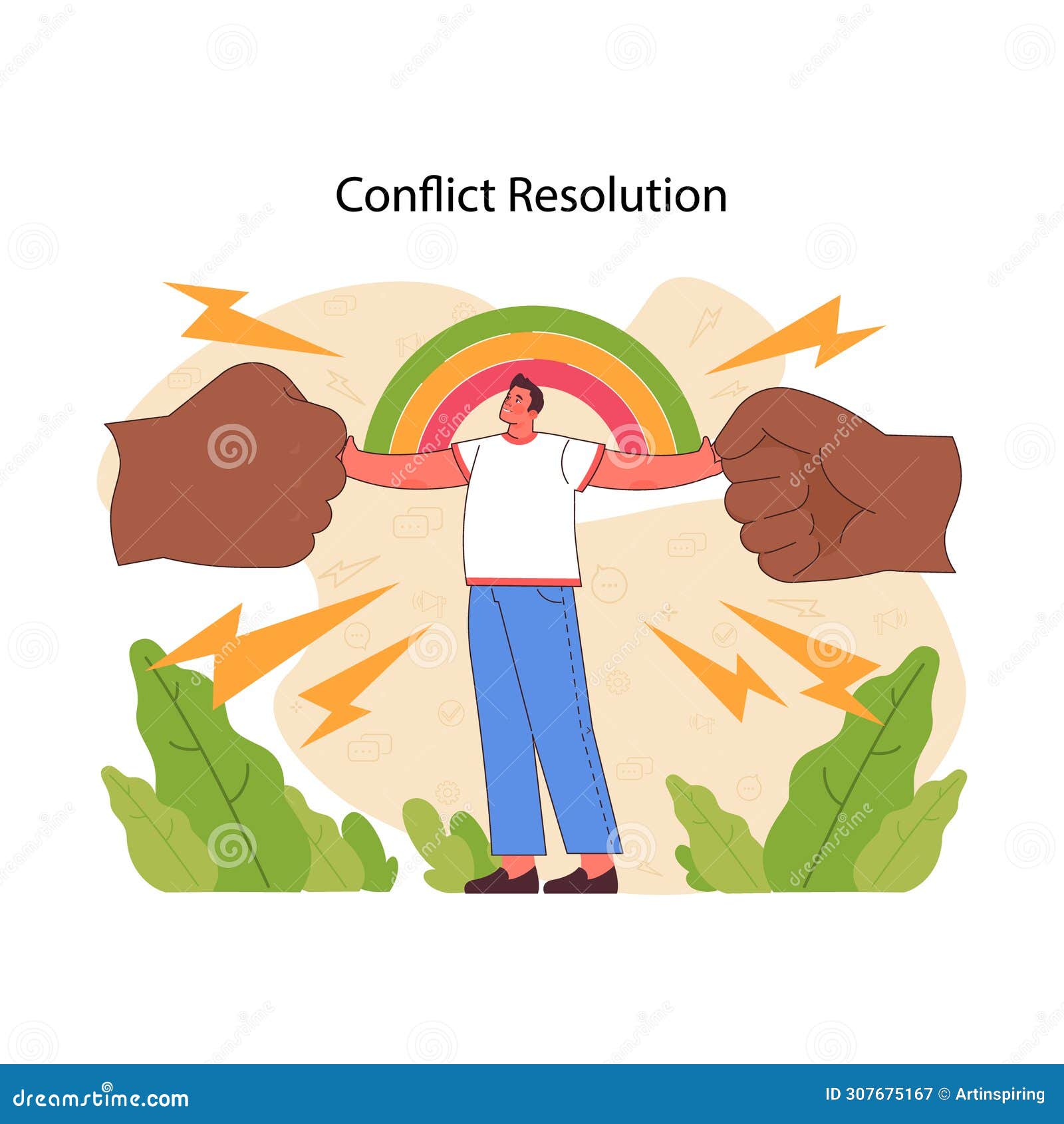 Conflict Resolution Concept. Flat Vector Illustration | CartoonDealer ...