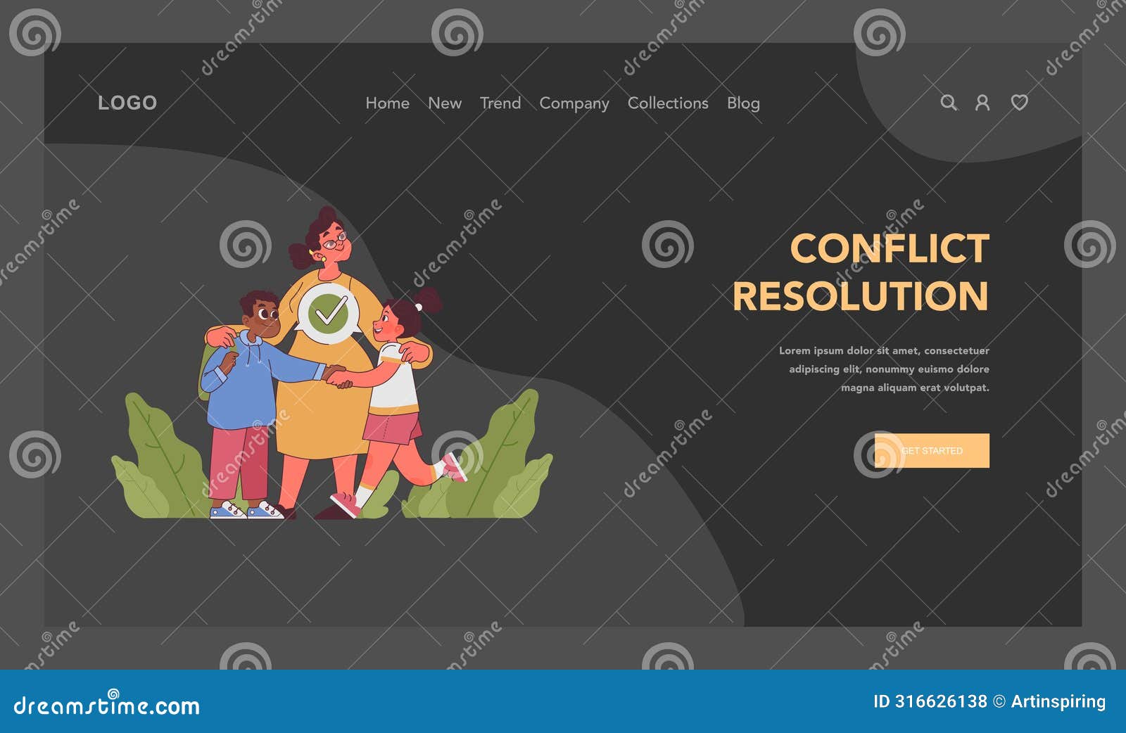 Conflict Resolution Concept. Flat Vector Stock Vector - Illustration of ...