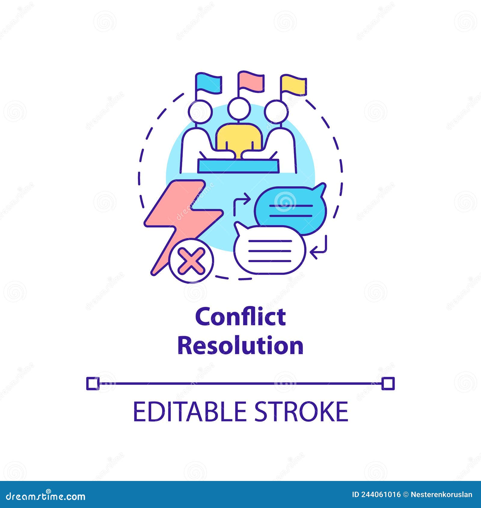 Conflict Resolution Concept Icon Stock Vector - Illustration of ...