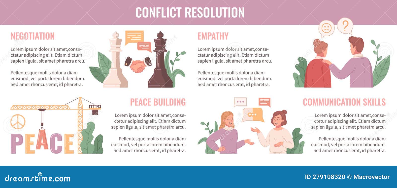 Conflict Resolution Flat stock vector. Illustration of teamwork - 279108320