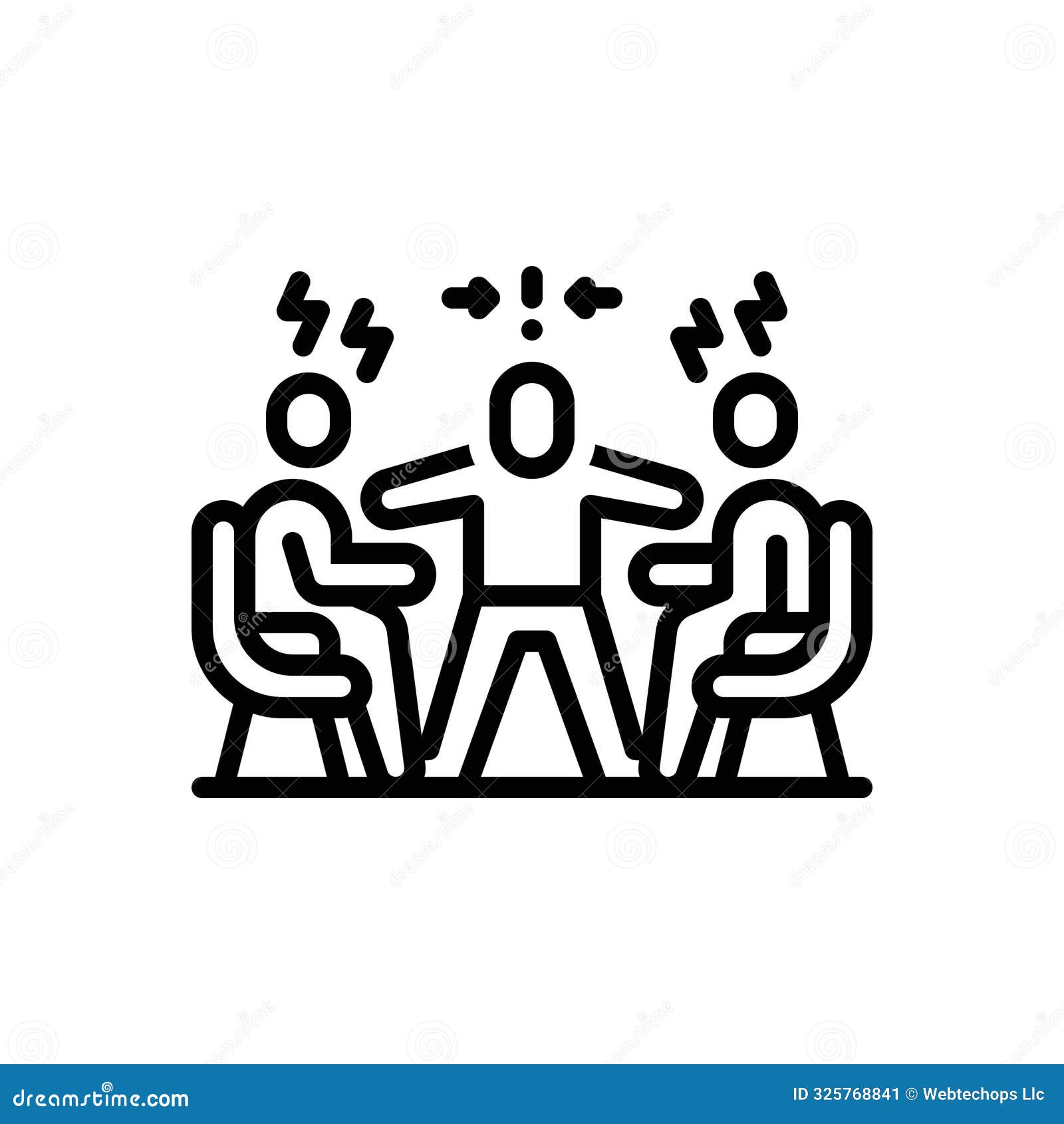 Black Line Icon for Conflict Resolution, Conflict and Argument Stock ...