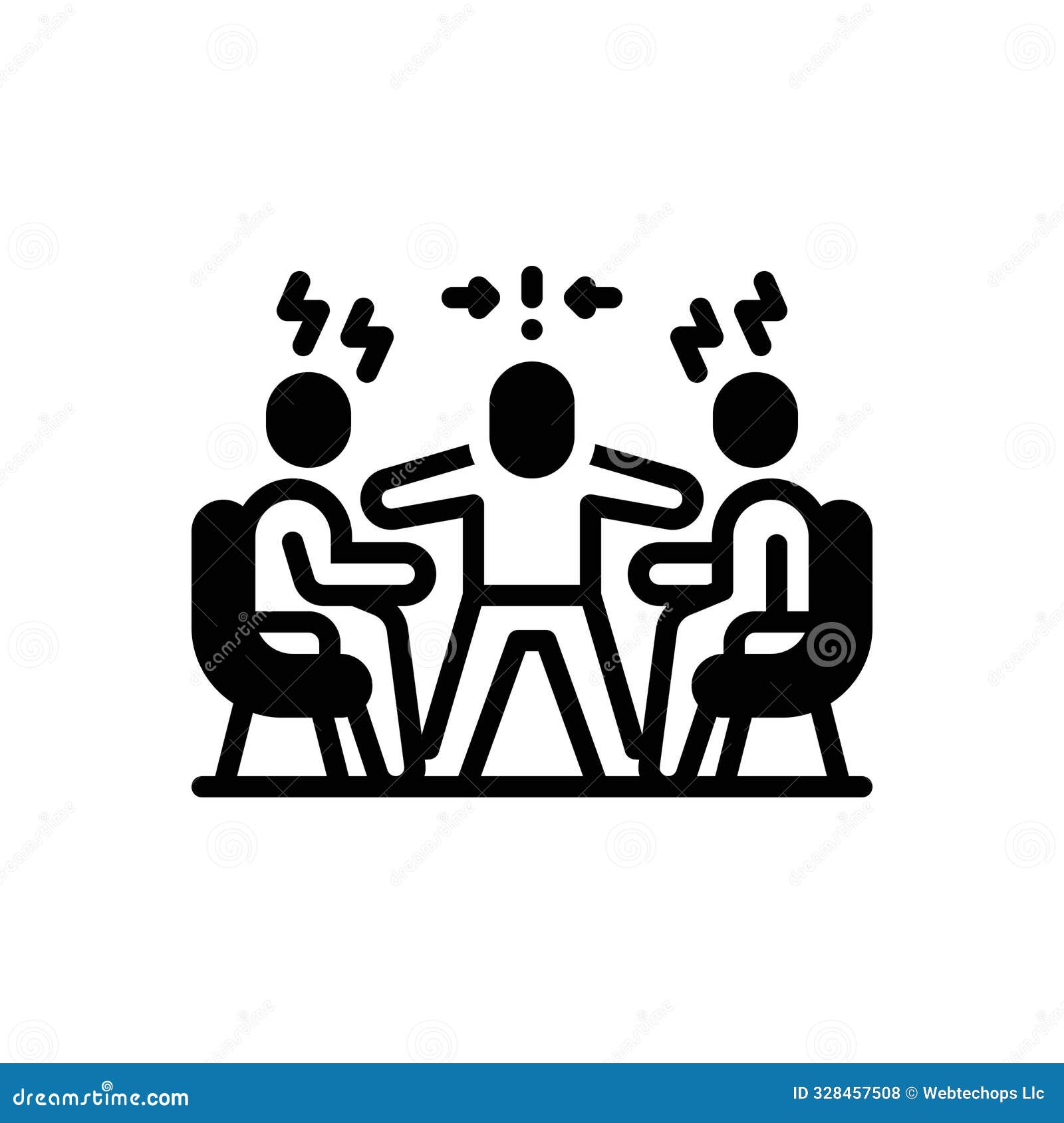 Black Solid Icon for Conflict Resolution, Conflict and Debate Stock ...