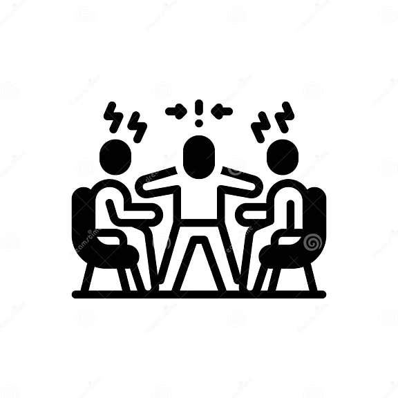 Black Solid Icon for Conflict Resolution, Conflict and Debate Stock ...
