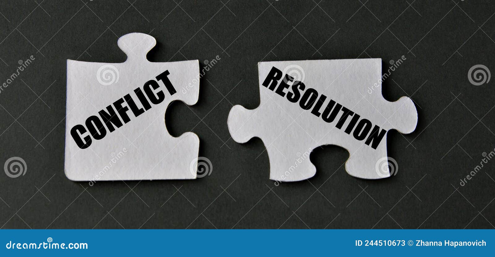 CONFLICT, RESOLUTION - Words on Mosaic Details on a Dark Background ...