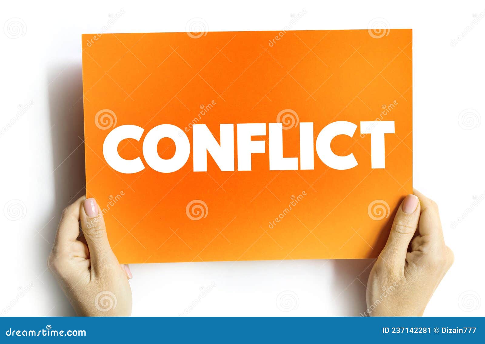 Conflict Text Quote on Card, Concept Background Stock Image - Image of ...