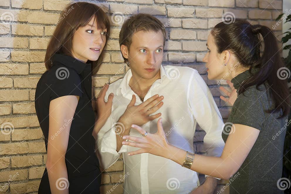 Conflict between Two Women and Man Stock Image - Image of affair ...