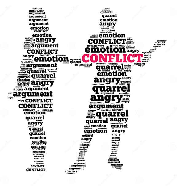 Conflict in word cloud stock illustration. Illustration of crisis ...