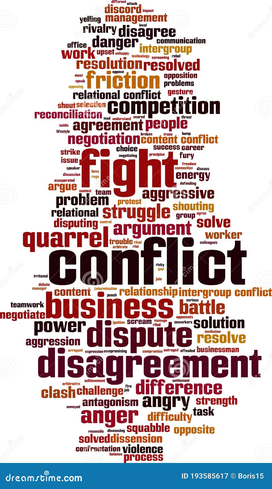 Conflict word cloud stock vector. Illustration of angry - 193585617