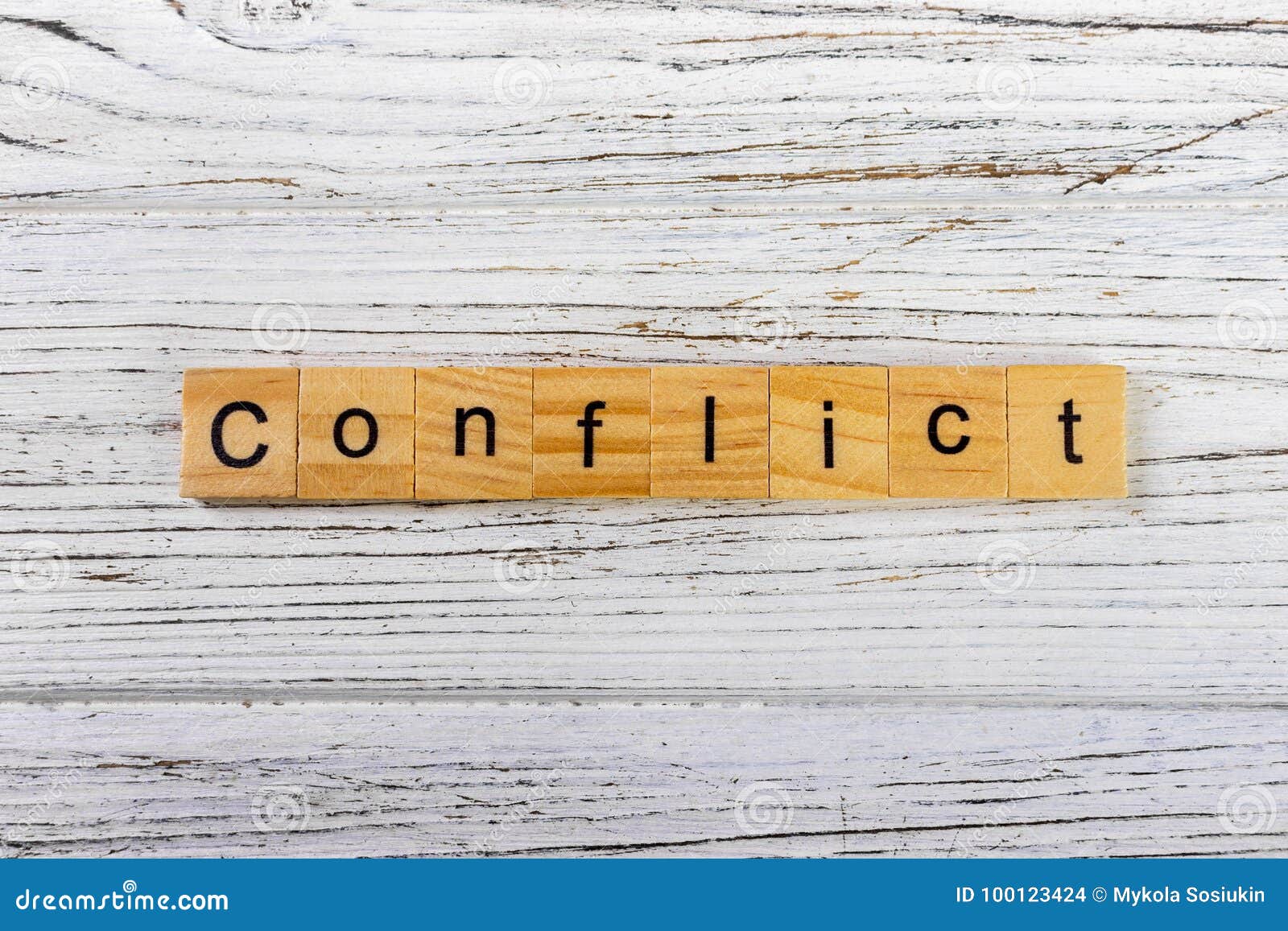 CONFLICT Word Made with Wooden Blocks Concept Stock Photo - Image of ...