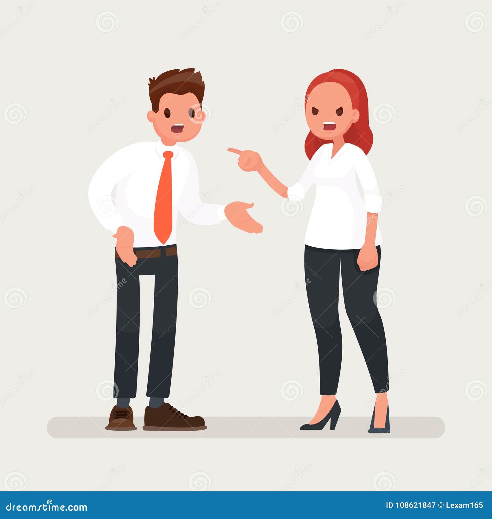 Conflict In Office With Angry Employees Dissatisfied Characters ...