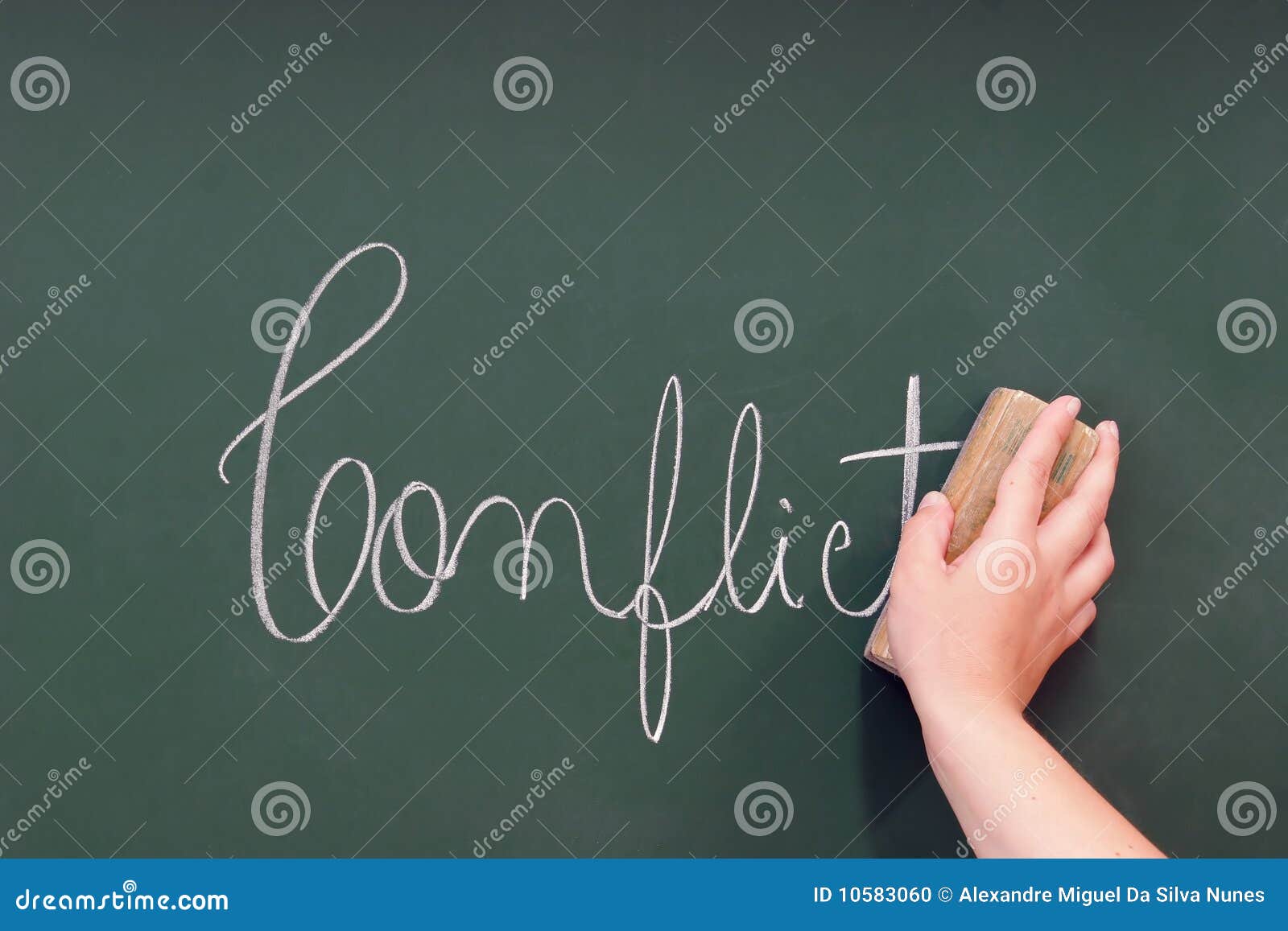 Conflict Written in a Blackboard Stock Photo - Image of cliche, school ...
